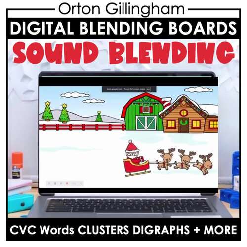 Christmas Digital Blending Board CVC Words Digraph | Orton Gillingham ...