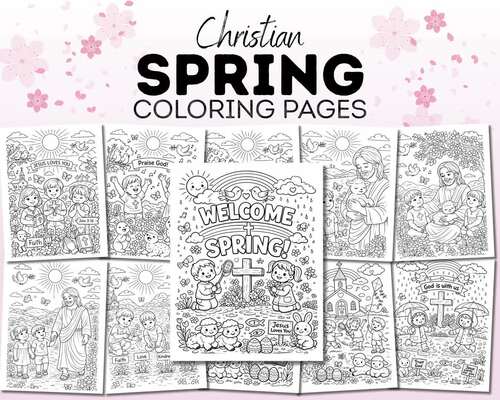 Christian Spring Coloring Pages | Faith-Based Coloring Sheets for Kids