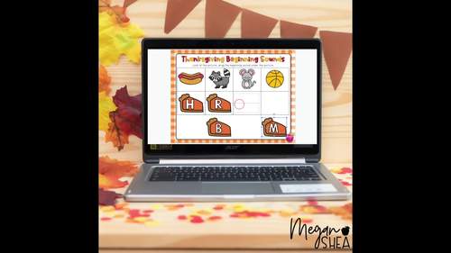 Thanksgiving Digital Beginning Sounds for Google Kindergarten Distance ...