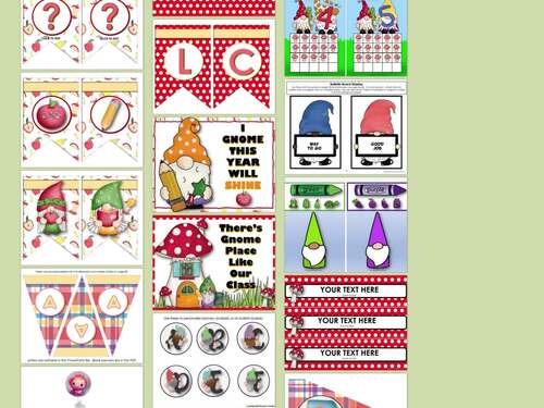 Classroom Decor Set Gnomes at School Theme by Tammys Toolbox | TPT