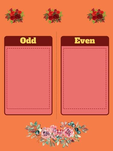 Fall Math Center - Odd and Even Number Sort by professional designer
