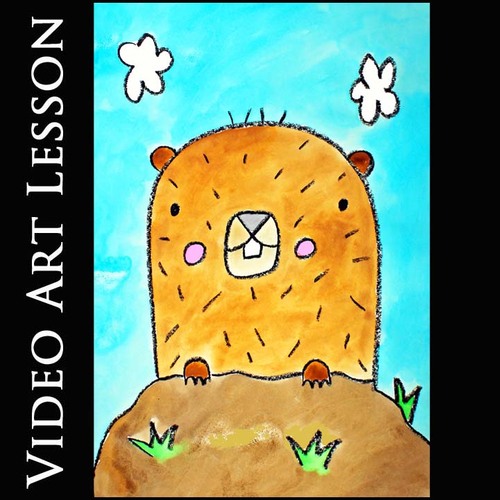 EASY GROUNDHOG DAY Activity & Art Lesson | Drawing & Watercolor ...