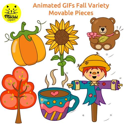 Fall/Autumn Variety Movable Pieces Clip Art | Vocabulary graphics GIF
