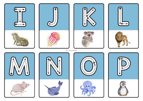 A-Z Animals Flashcard & Alphabet Tracing Card by Rumma Umma | TPT