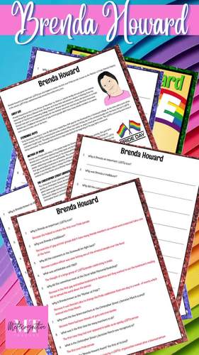 Brenda Howard Mother of Pride Month Reading Comprehension Worksheets