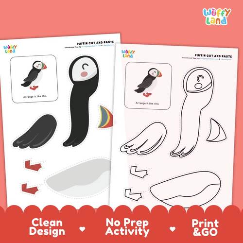 Puffin Craft | Cut and Paste Activity + Ocean Coloring Pages | Arctic ...