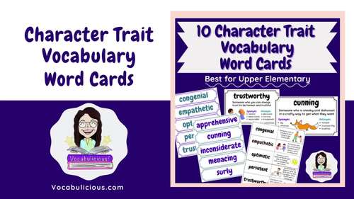 Character Traits with Meaning by Vocabulicious | TPT