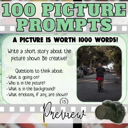 Digital Morning Work Bell Ringers - Picture Prompts Sentence Writing