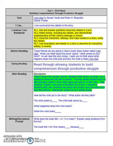 I Am One by Susan Verde Lesson Plan, Google Activities & Dictation