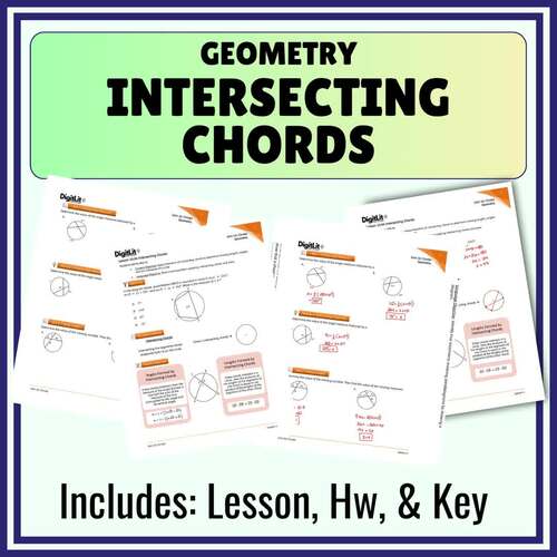 Intersecting Chords Guided Notes & Worksheets| 9th-11th Grade Geometry