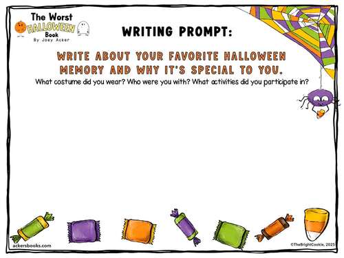 Halloween Read Aloud Activities- Fall Writing, Halloween Craft, Candy ...