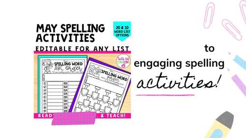 May editable spelling activities Spring spelling activities Editable ...