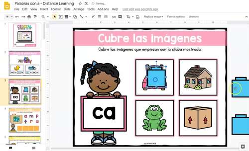 Trabajando con Palabras BUNDLE | Google Classroom™ by La Chica Bilingue