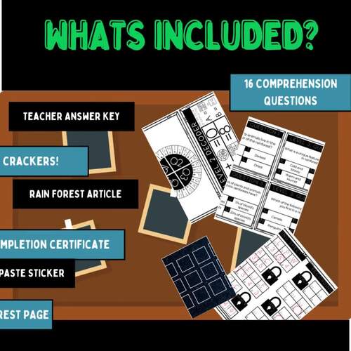 Rainforest ecosystem biomes 4th 5th 6th grade science escape room puzzle