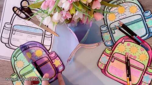 Back to School 5th Grade Math Backpack Craft Activities, B2S Bulletin ...
