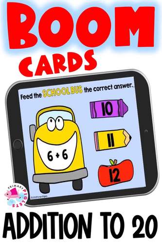 FALL BACK TO SCHOOL Addition to 20 Boom Cards 1st Grade Math Centers