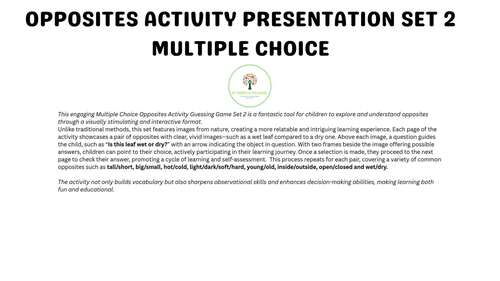 Opposites Activity Presentation-multiple choice set 2(ABLLS-R C24,G13 ...
