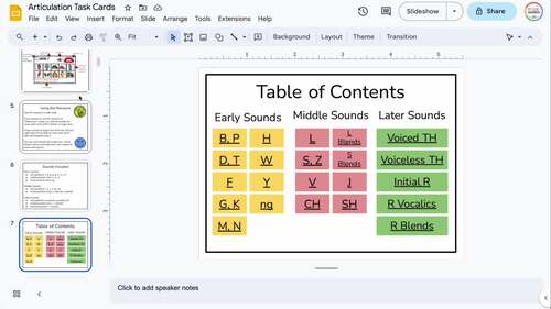 Articulation Speech Sounds Task Cards for Google Slides™ by Speechie ...