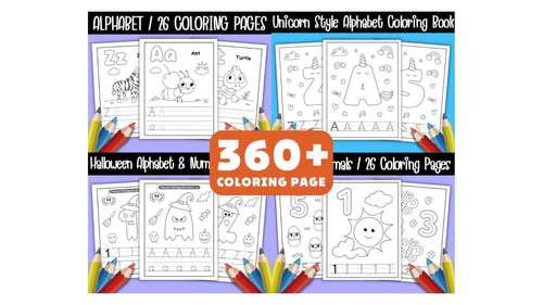 Alphabet & Number Tracing Worksheet Bundle by LittleFelixShop | TPT