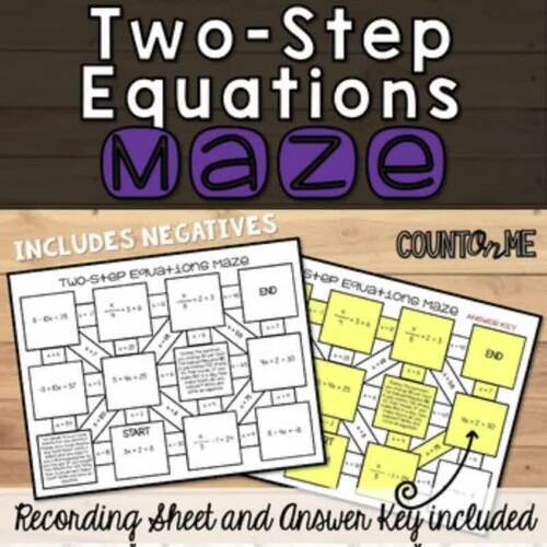 No Prep Two Step Equations Maze by Thriving Teacher Inc | TPT