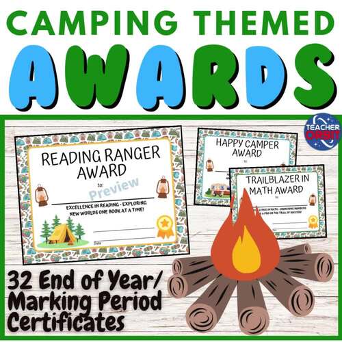 End of Year Camping Awards Student Certificates Academic Recognition ...