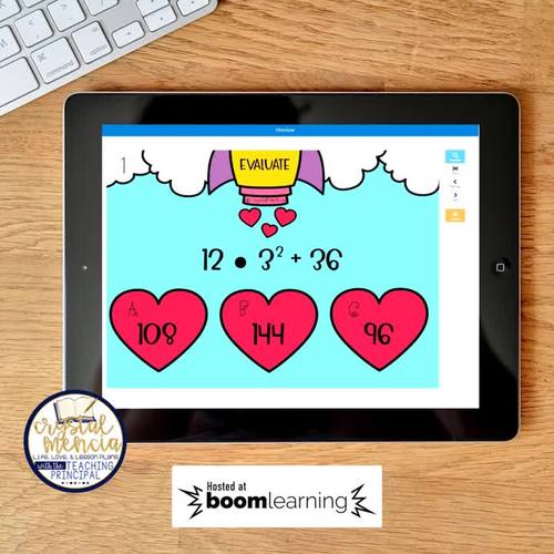 6EE1 Order of Operations with Exponents Boom Cards™ | Digital Math Task ...