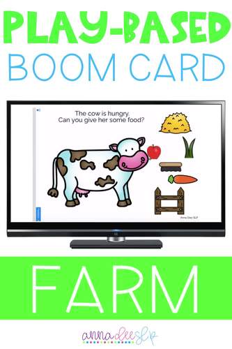 Farm Speech Therapy Boom Card for Language l Play Based Activity