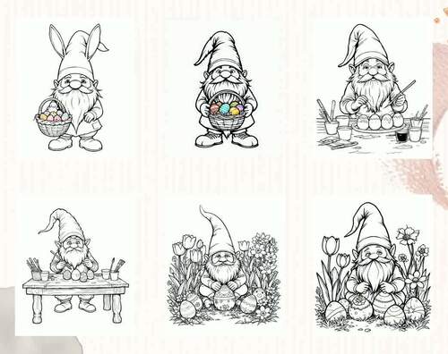 Easter Gnome Coloring Pages - Whimsical Springtime Adventures Coloring Book