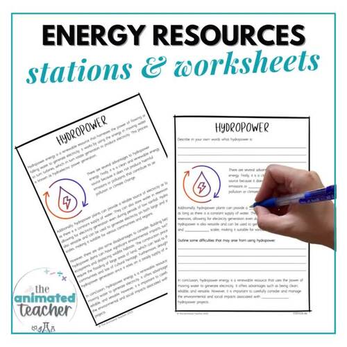 Renewable and Nonrenewable Energy Resources Activity Bundle Science