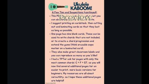 Ukulele KABOOM! A Game for Elementary Music Centers and Stations