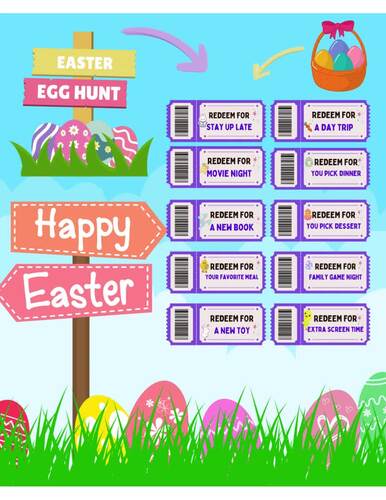 Editable Easter Egg Coupons Printable Easter Basket Fillers Kids ...