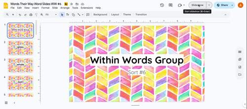 Words Their Way-Google Slides-Words with Audio-Within Words Sorts