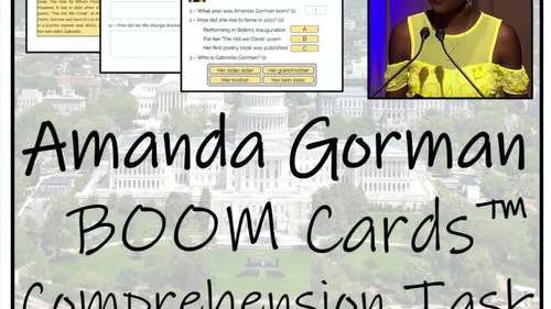 Amanda Gorman BOOM Cards™ Comprehension Activity 5th Grade & 6th Grade