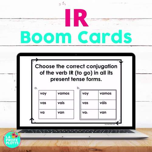 Digital Task Cards for the verb IR | Spanish Boom Cards | Distance Learning