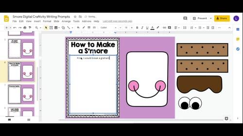 Smore Craft | Google Classroom™ Activity | Writing Prompts in Google ...