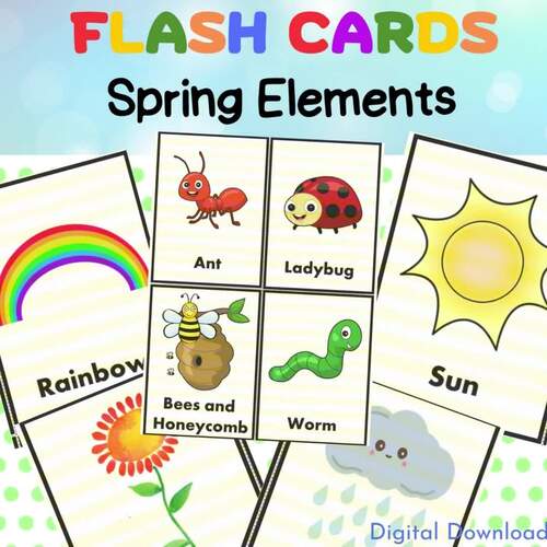 Spring Vocabulary Flash Cards by Grow Learn and Have Fun | TPT