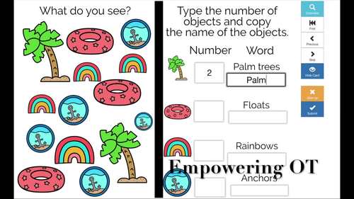 Occupational Therapy Teletherapy: Find, Count, and Type BOOM CARDS