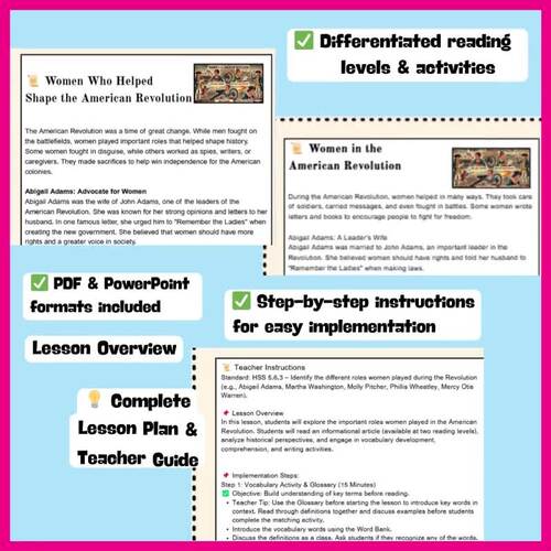 5.6.3: Women in the American Revolution – Differentiated Articles ...