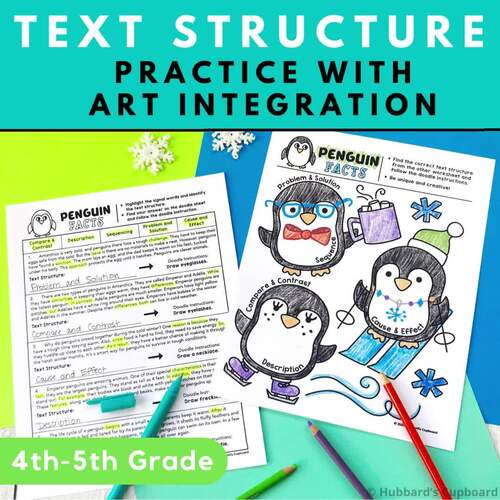 Winter ELA / Identify Nonfiction Text Structure Worksheets / Signal Words