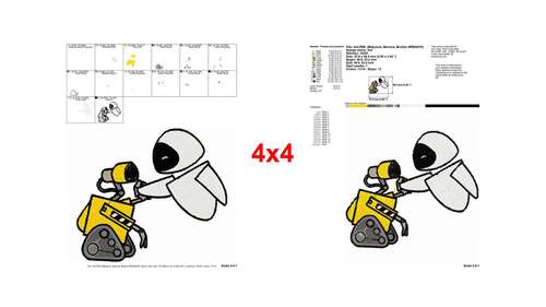 Cute WALL-E and EVE Robot Love Embroidery Designs - Instant Download by ...