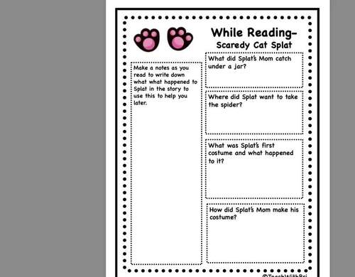 scaredy cat splat coloring page