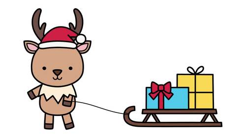 Christmas Reindeers Clipart by Bunny On A Cloud by Bunny On A Cloud