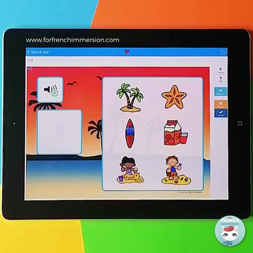 FRENCH BOOM CARDS: French Summer Vocabulary Practice | l'été en français