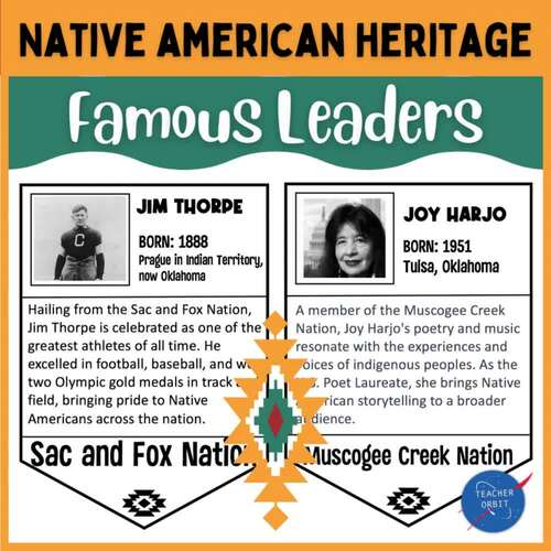 Famous Native American Leaders Pennants | Classroom Decor Indigenous ...