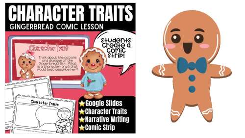 Christmas Gingerbread Man Character Traits Comic Book Lesson in Google ...