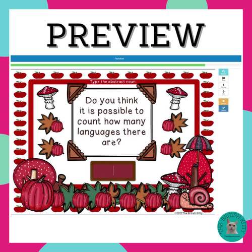 Fall Flair Abstract Nouns Boom Cards™ by The British Kitty | TPT