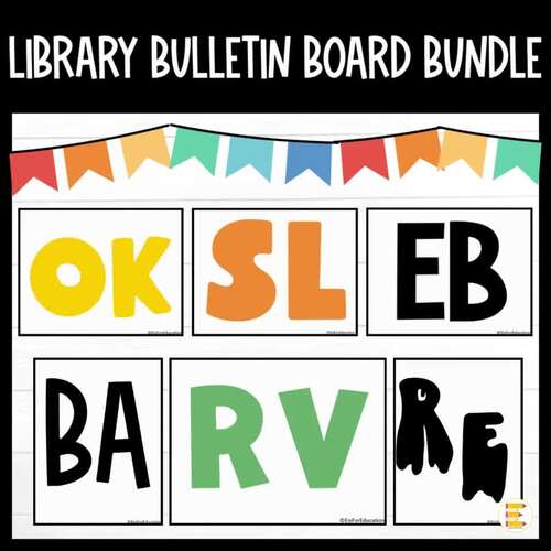 Library Bulletin Board Yearly Bundle - Circulation Desk Decor, Reading ...