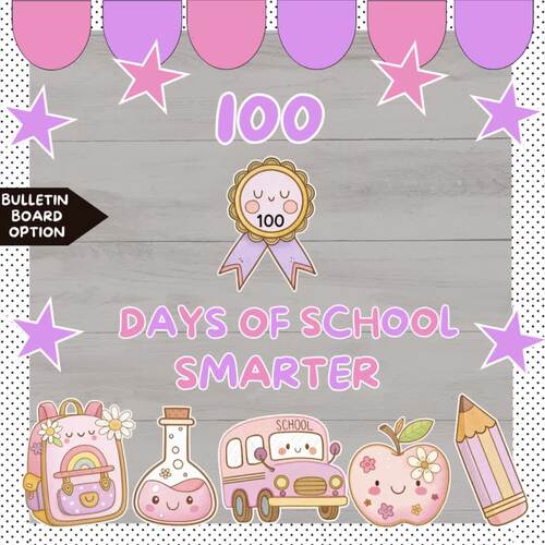 100 days of school Smarter retro January bulletin Board Door Decoration ...