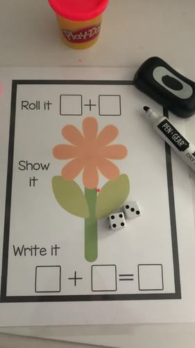 Kindergarten Math Center: Spring Flower Addition and Subtraction Mats