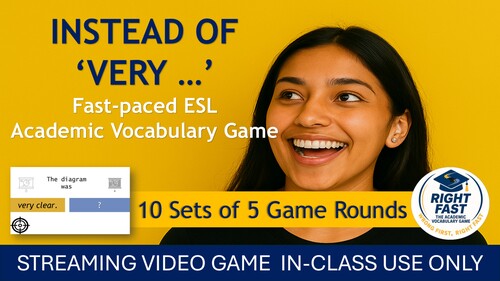 RIGHT FAST – Academic Vocabulary Game (Instead of Very – Full 10-Set Pack)